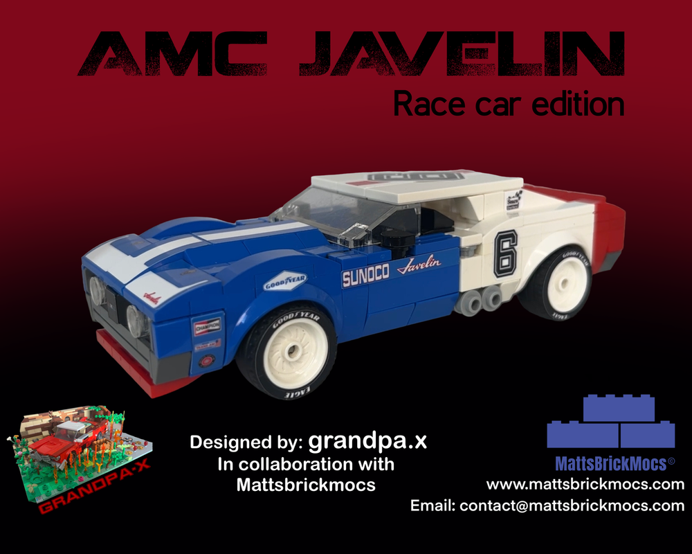 LEGO MOC AMC Javelin Muscle Race Car by grandpa-x | Rebrickable - Build ...