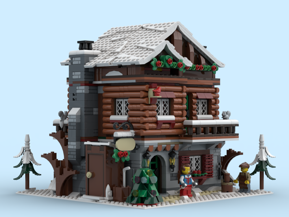 Lego Moc Modular Alpine Lodge Xl Modification Of 2x Sets 10325 By