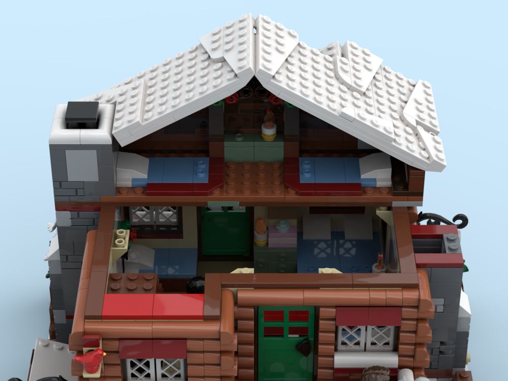 Lego Moc Modular Alpine Lodge Xl Modification Of 2x Sets 10325 By