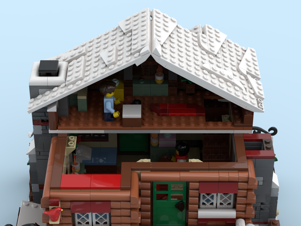 Lego Moc Modular Alpine Lodge Xl Modification Of 2x Sets 10325 By