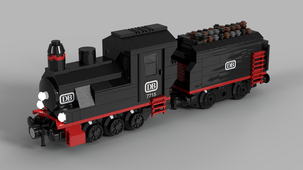 LEGO MOC 7715 Steam Locomotive and Coal Tender by TrainsWithLights ...