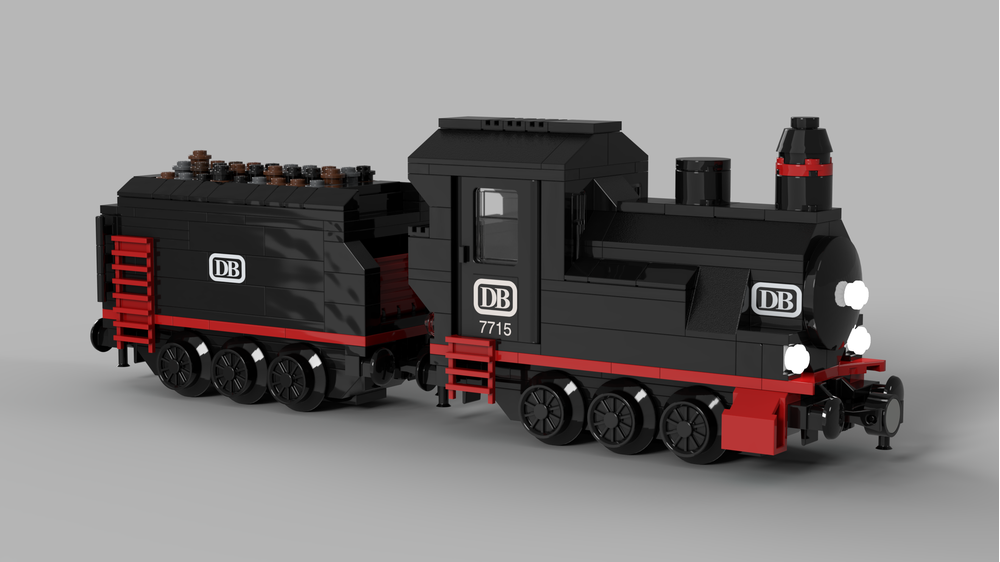 LEGO MOC 7715 Steam Locomotive and Coal Tender by TrainsWithLights ...