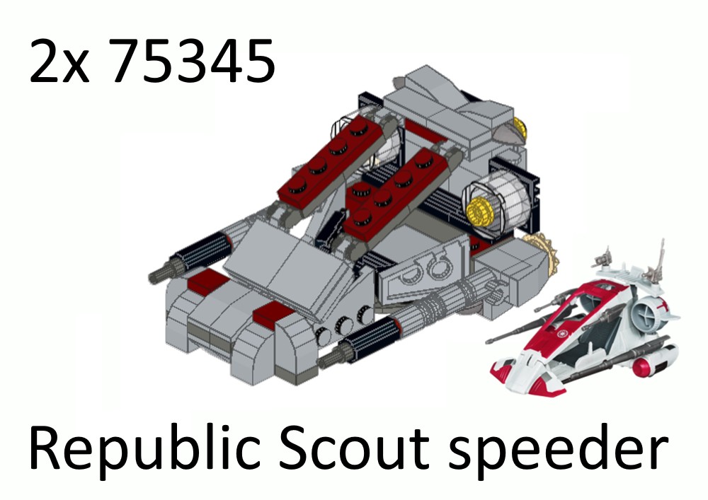 LEGO MOC Lego Republic Scout Speeder - 75345 x2 Alt Build - 501st clone ...