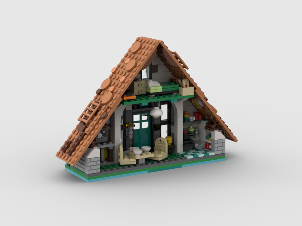 Lego Moc Cozy Chalet By Aspiringc0conut Rebrickable Build With Lego
