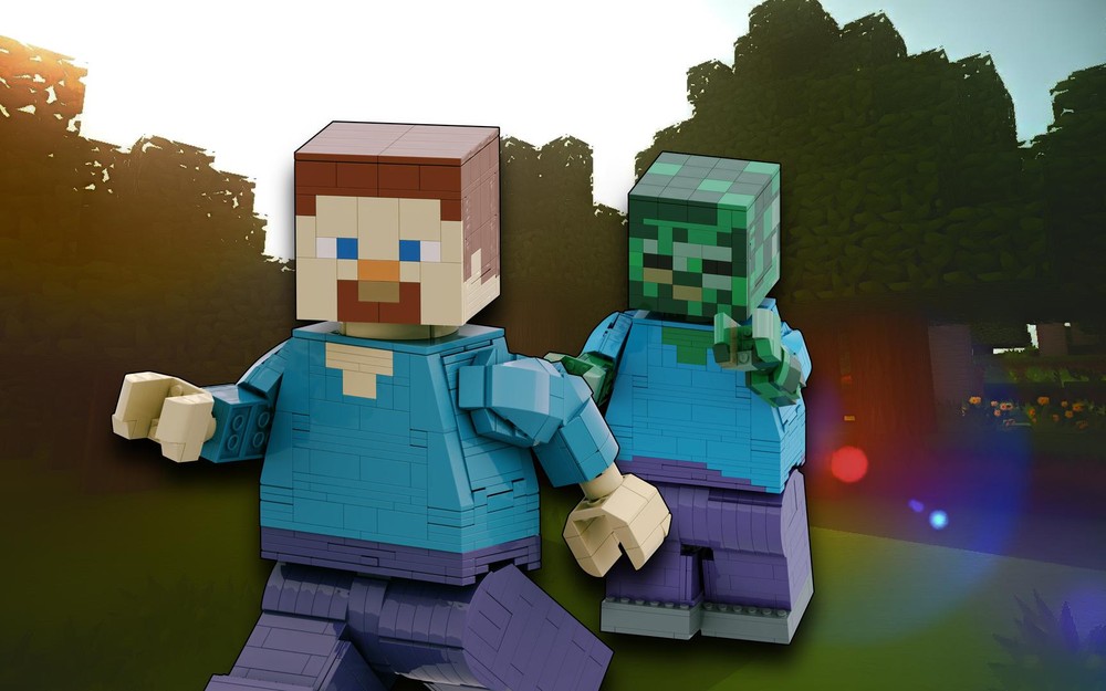 LEGO MOC Good vs Evil - Up-Scaled Minifigure Bundle - Steve & Zombie by ...