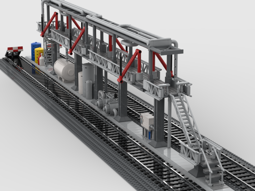 Lego Moc Railcar Refueling Rack By Dmeltx Rebrickable Build With Lego