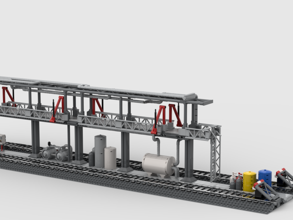 Lego Moc Railcar Refueling Rack By Dmeltx Rebrickable Build With Lego