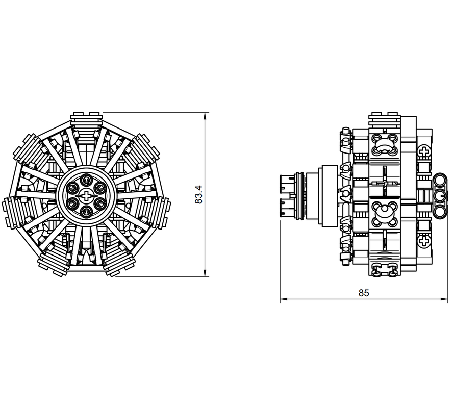 LEGO MOC 7 Cylinder Radial Engine (small) by WPNGLS | Rebrickable ...