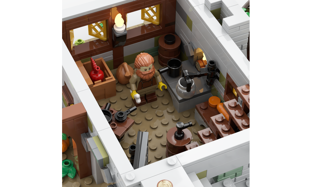 Lego Moc Medieval Tavern By Mikaelholber Rebrickable Build With Lego