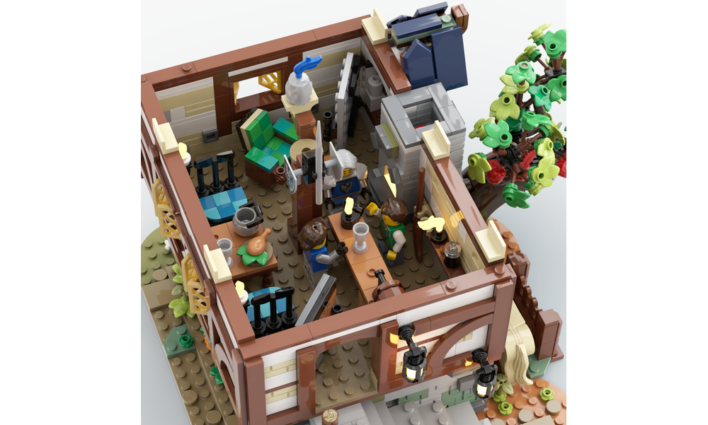 Lego Moc Medieval Tavern By Mikaelholber Rebrickable Build With Lego