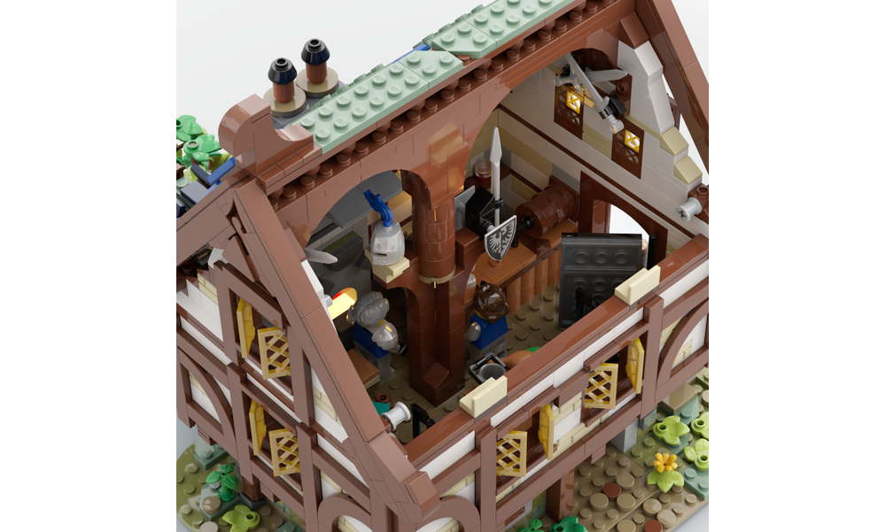 Lego Moc Medieval Tavern By Mikaelholber Rebrickable Build With Lego