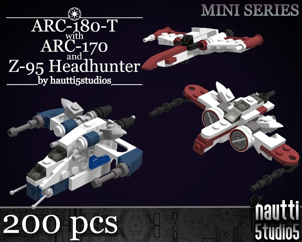 LEGO MOC ARC-180-T with ARC-170 and Z-95 Headhunter (Mini Series) by ...