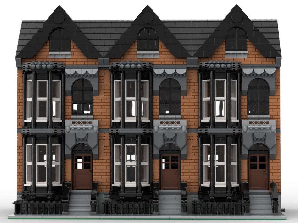 Lego Moc Modular Brownstone House By Michaelbaek Rebrickable Build