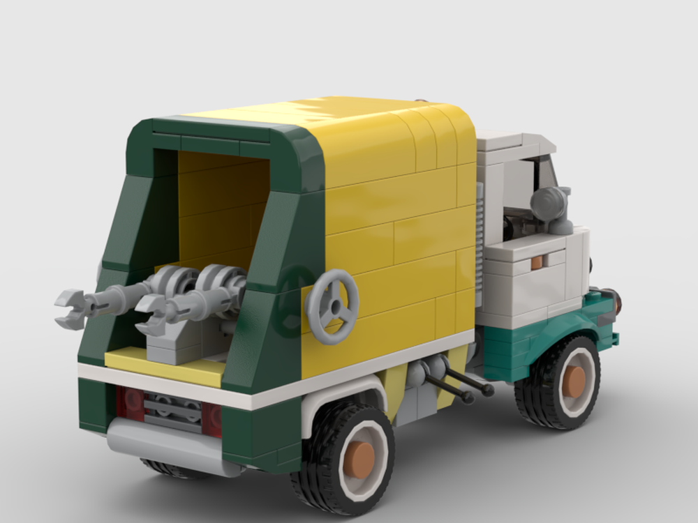 Lego Moc Vintage Garbage Truck By Dioxity Rebrickable Build With Lego