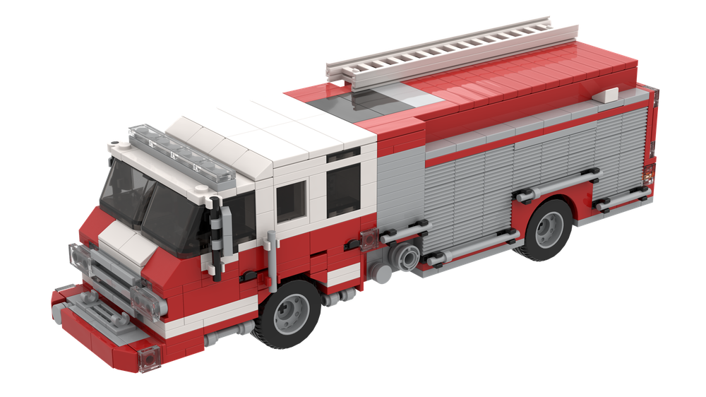 Lego Moc Fire Truck Engine By Brickdefense Rebrickable Build With Lego