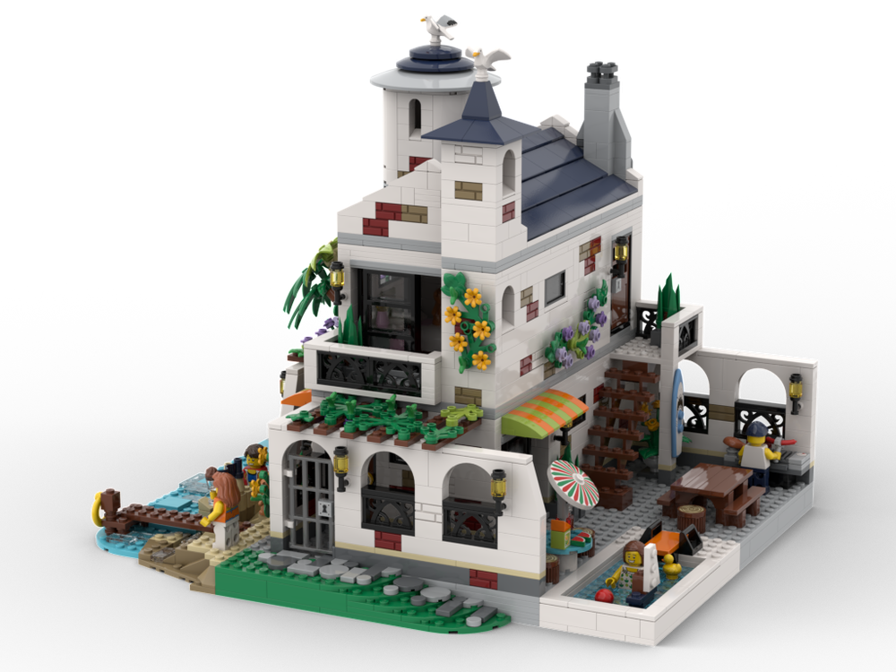 Lego Moc Beach House By Road Runner1981 Rebrickable Build With Lego