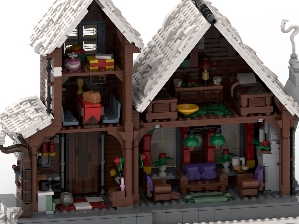 Lego Moc Winter Cottage Revised By Huebre Rebrickable Build With Lego