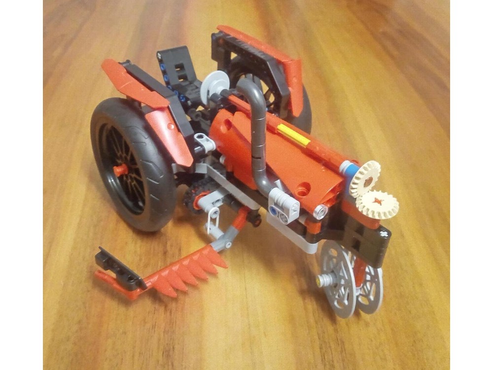 LEGO MOC 42107 Three Wheel Tractor with Cutter Bar, Three Share Plow ...