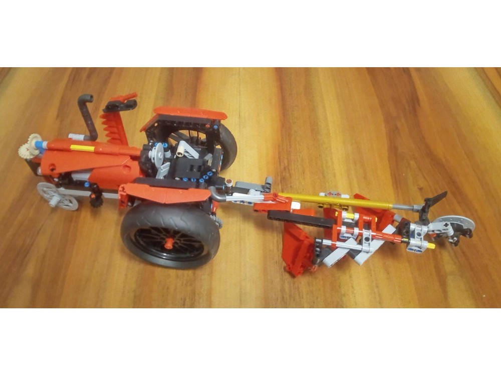 LEGO MOC 42107 Three Wheel Tractor with Cutter Bar, Three Share Plow ...