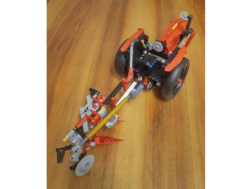 LEGO MOC 42107 Three Wheel Tractor with Cutter Bar, Three Share Plow ...