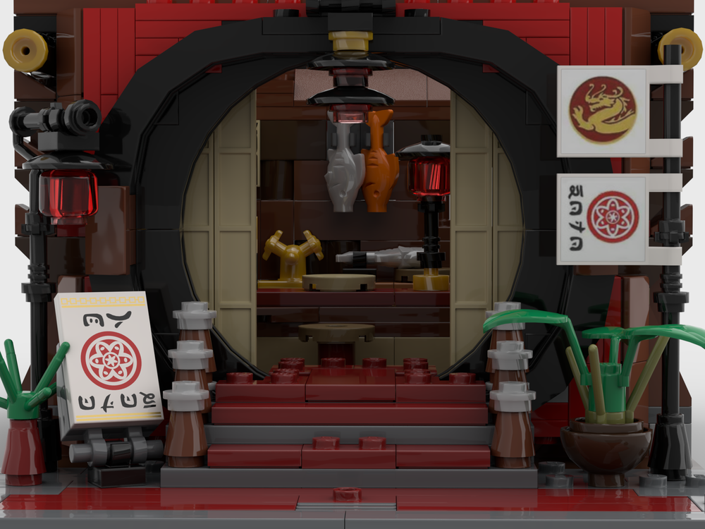 Lego Moc Modular Dojo And Sushi Bar By Krugaar Rebrickable Build