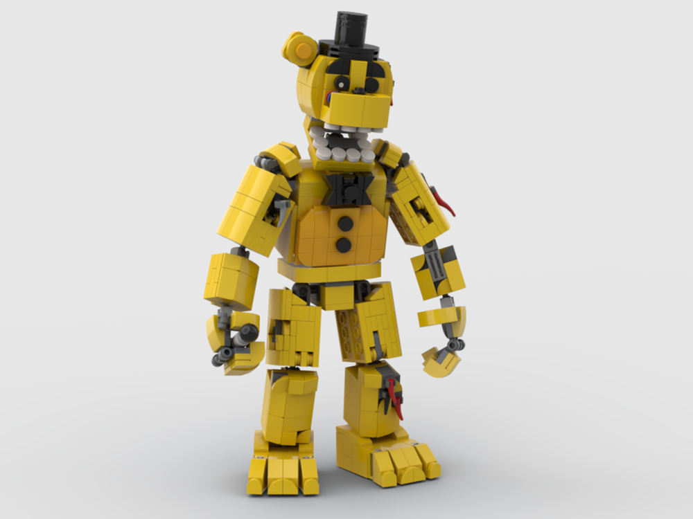 Lego Moc Withered Golden Freddy By Excaliburtheone Rebrickable
