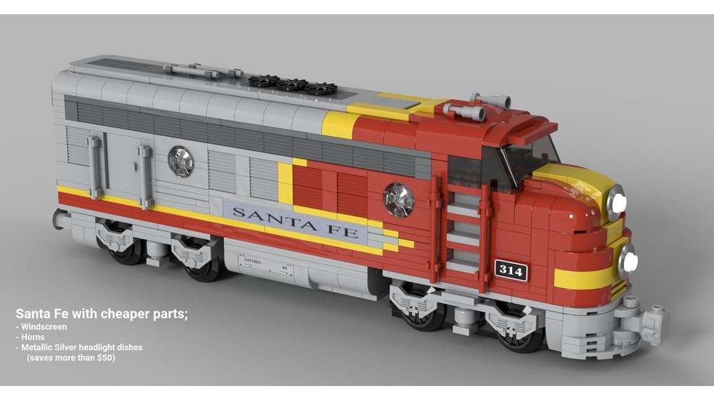 LEGO MOC Santa Fe with headlights and Powered-Up by TrainsWithLights ...