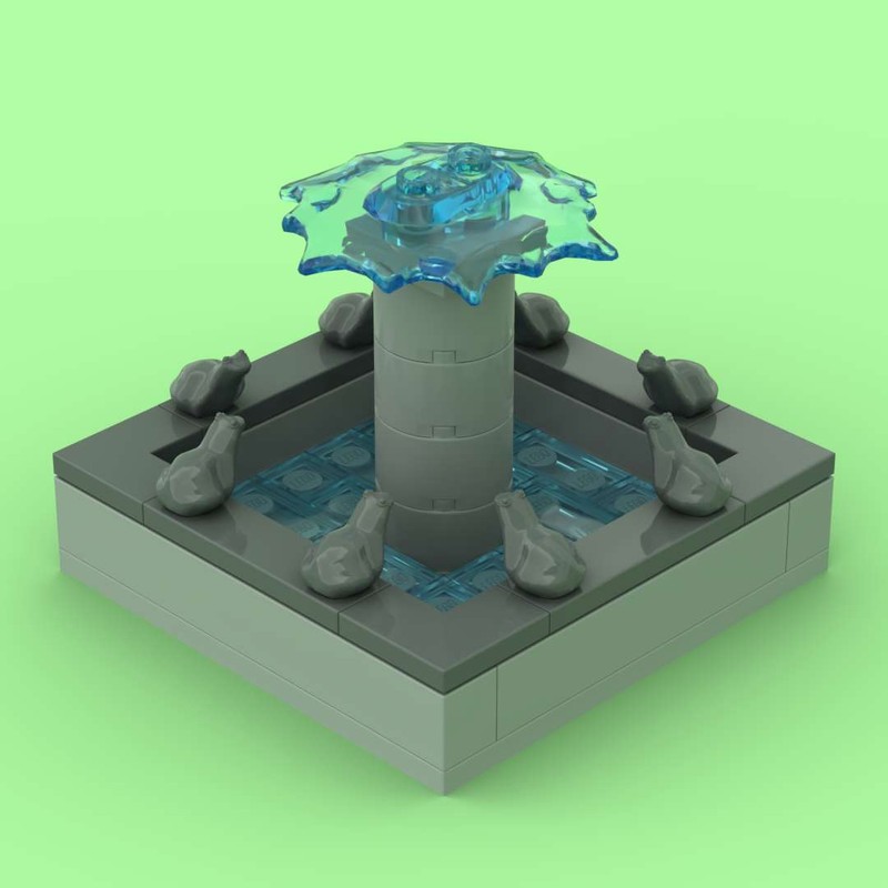LEGO MOC Frog Fountain by Yohder | Rebrickable - Build with LEGO