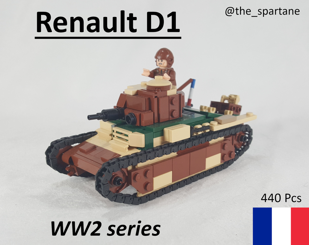 LEGO MOC Char Renault D1 by Spartane | Rebrickable - Build with LEGO