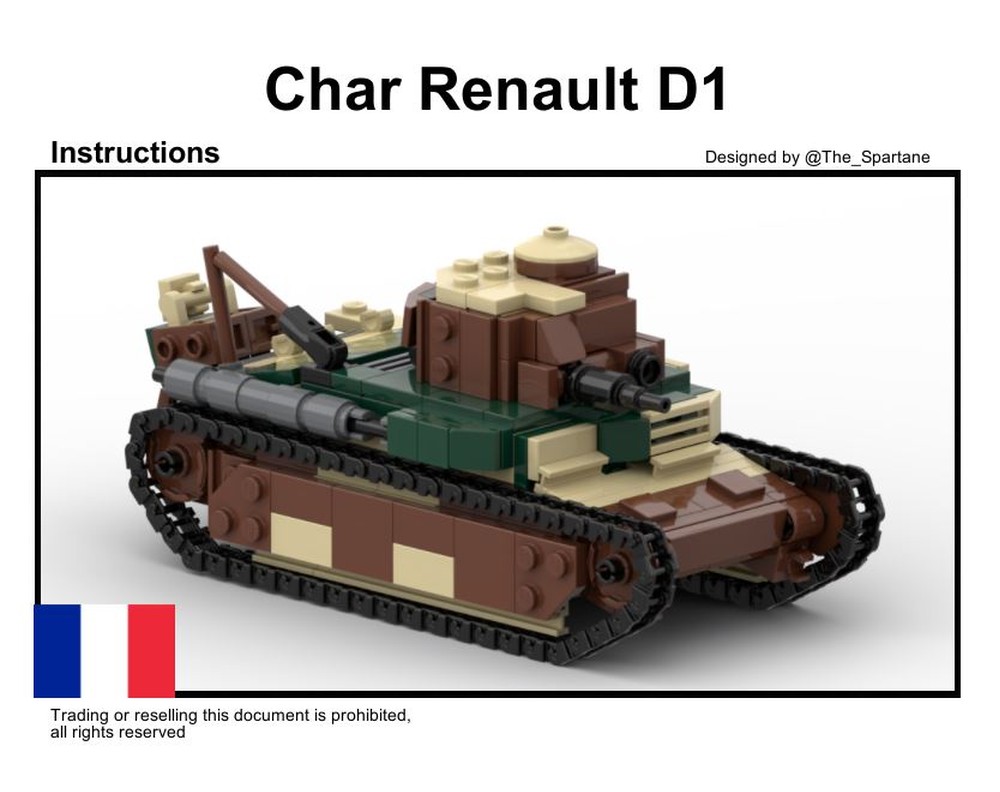 Lego Moc Char Renault D1 By Spartane Rebrickable Build With Lego