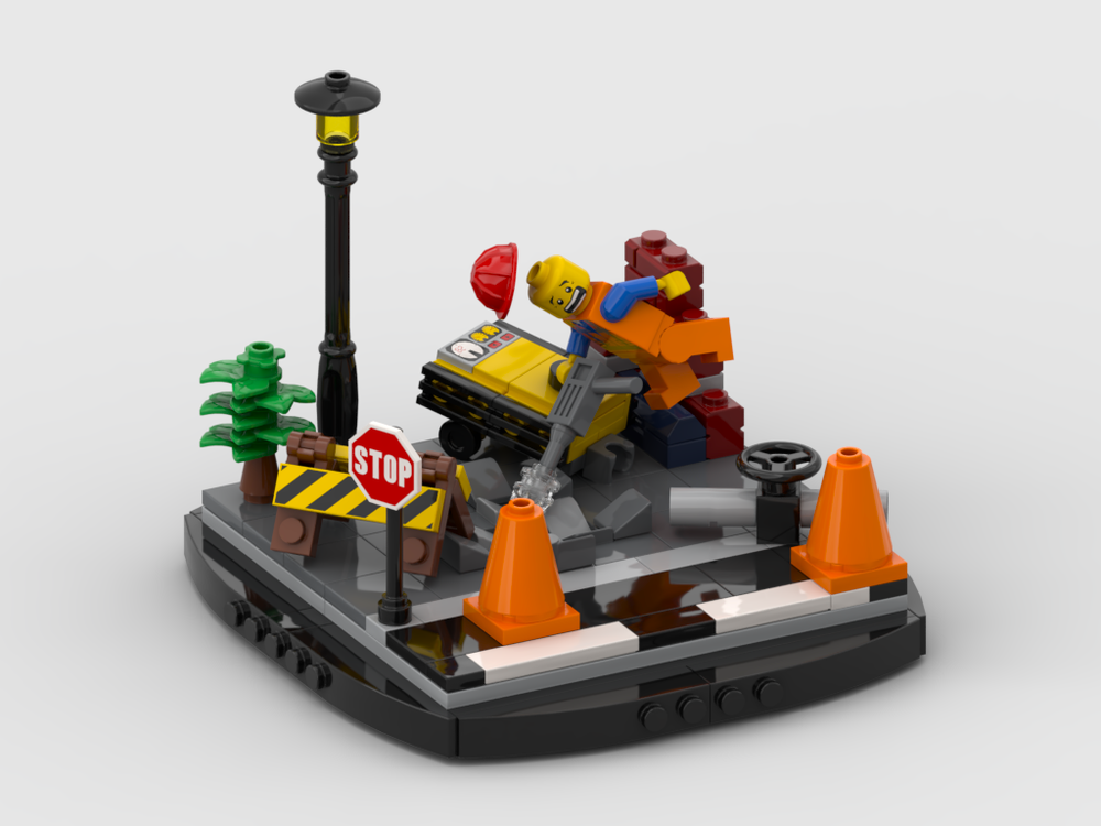 LEGO MOC Road Construction Scene by gabizon | Rebrickable - Build with LEGO