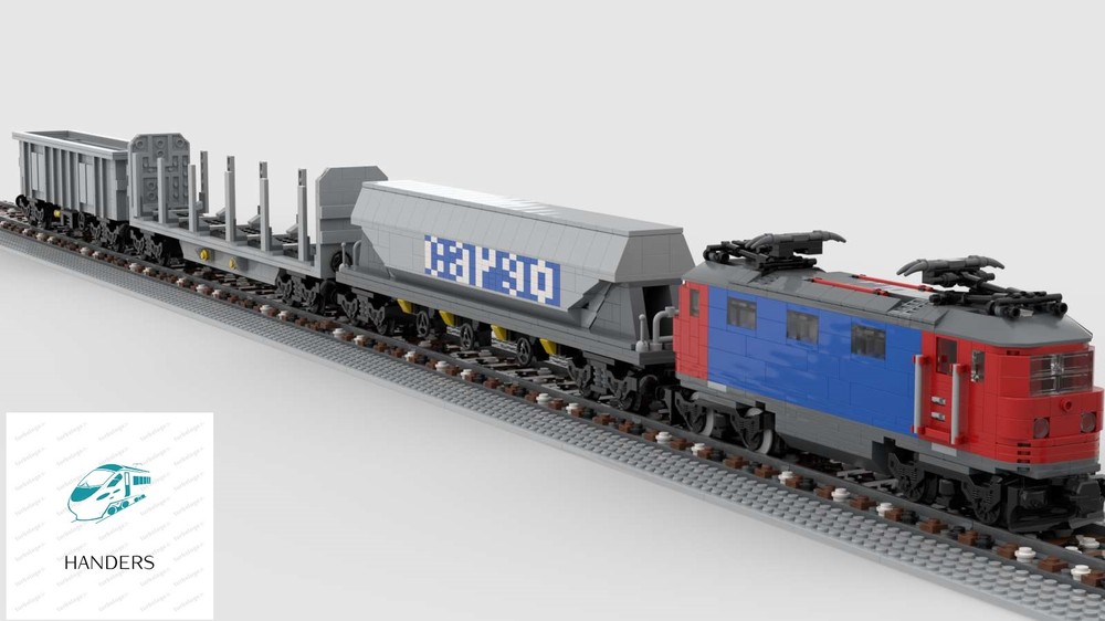 LEGO MOC Swiss Cargo Train by Handers | Rebrickable - Build with LEGO