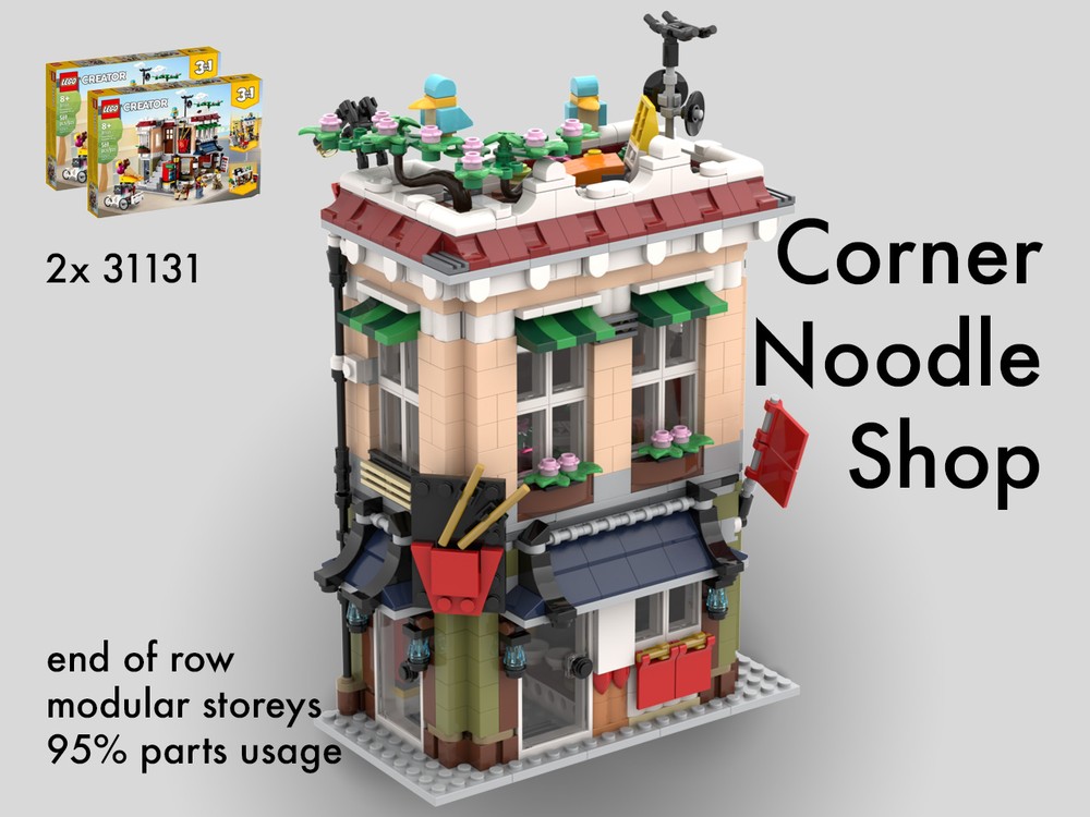 LEGO MOC Corner Noodle Shop by Brinx | Rebrickable - Build with LEGO