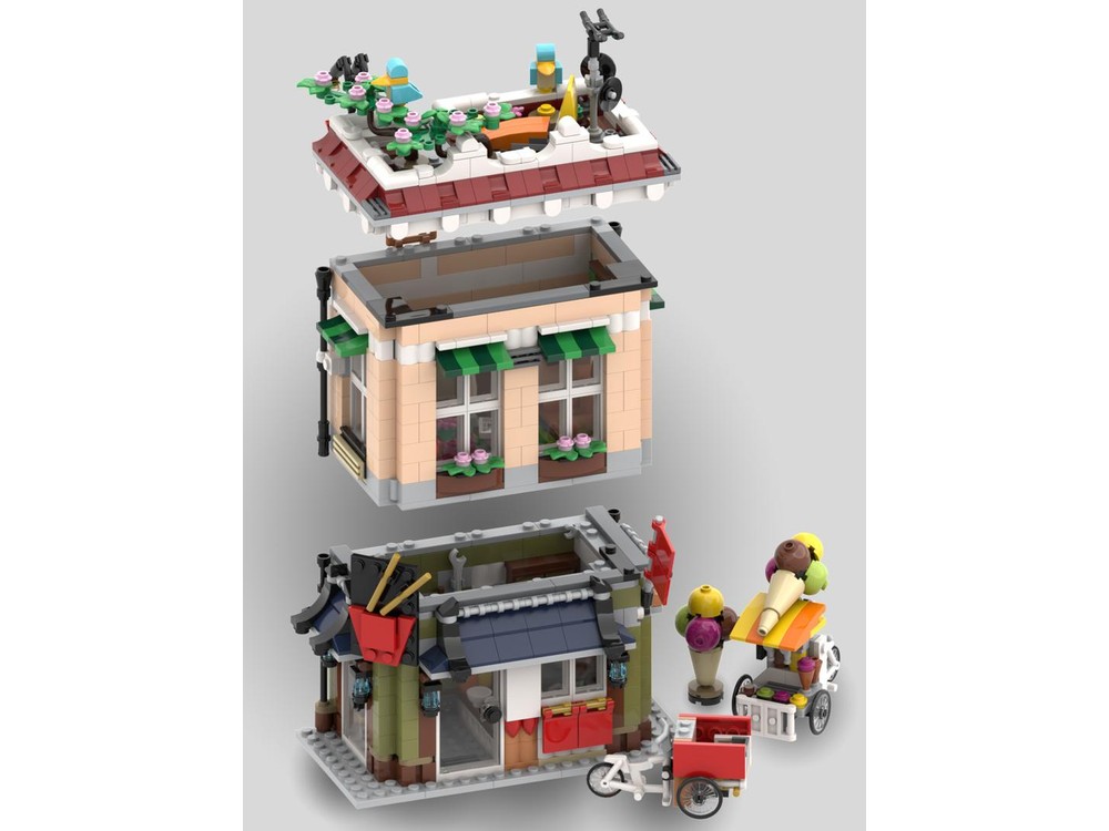 Lego Moc Corner Noodle Shop By Brinx Rebrickable Build With Lego