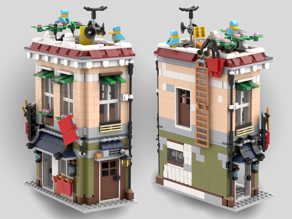 Lego Moc Corner Noodle Shop By Brinx Rebrickable Build With Lego