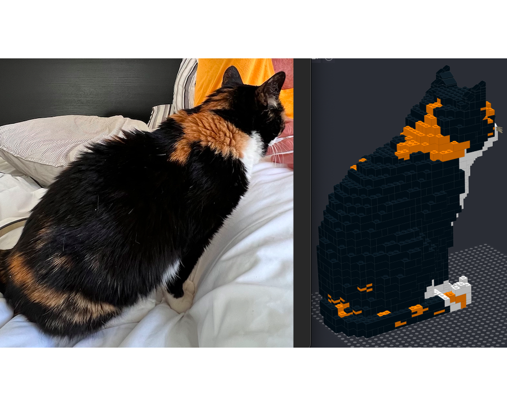 LEGO MOC Cat Calico sitting (life-sized) by PetProject | Rebrickable ...