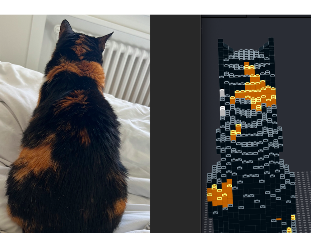 LEGO MOC Cat Calico sitting (life-sized) by PetProject | Rebrickable ...
