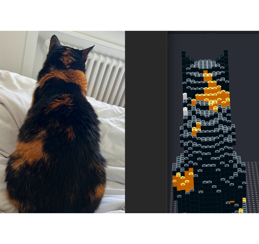 LEGO MOC Cat Calico sitting (life-sized) by PetProject | Rebrickable ...