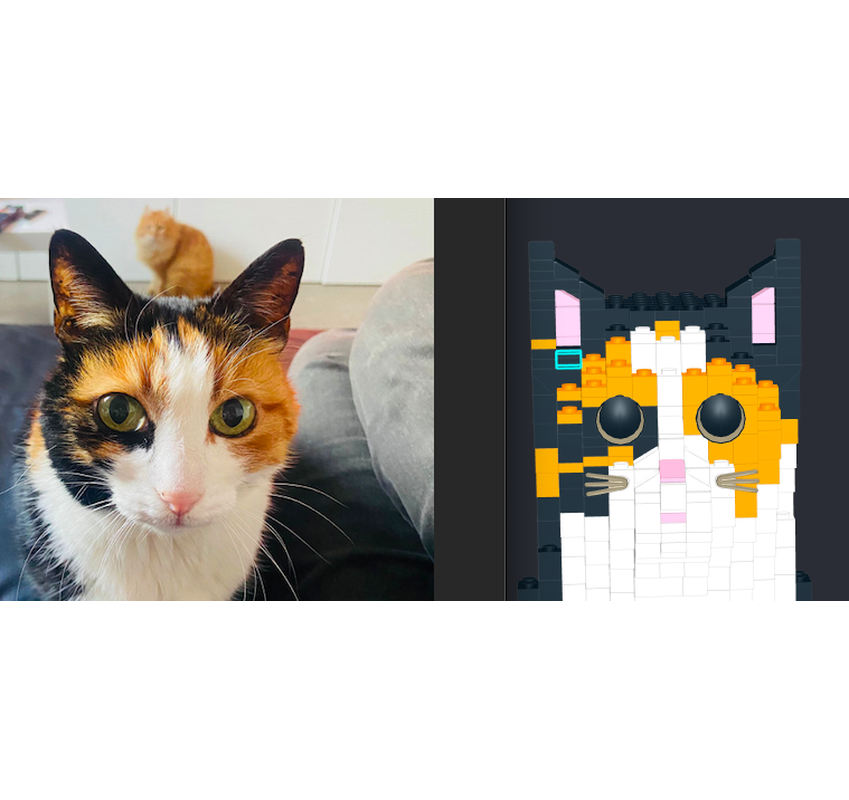 LEGO MOC Cat Calico sitting (life-sized) by PetProject | Rebrickable ...