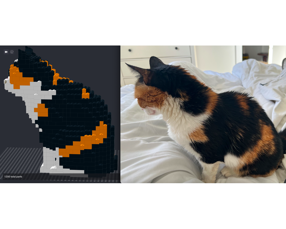 LEGO MOC Cat Calico sitting (life-sized) by PetProject | Rebrickable ...