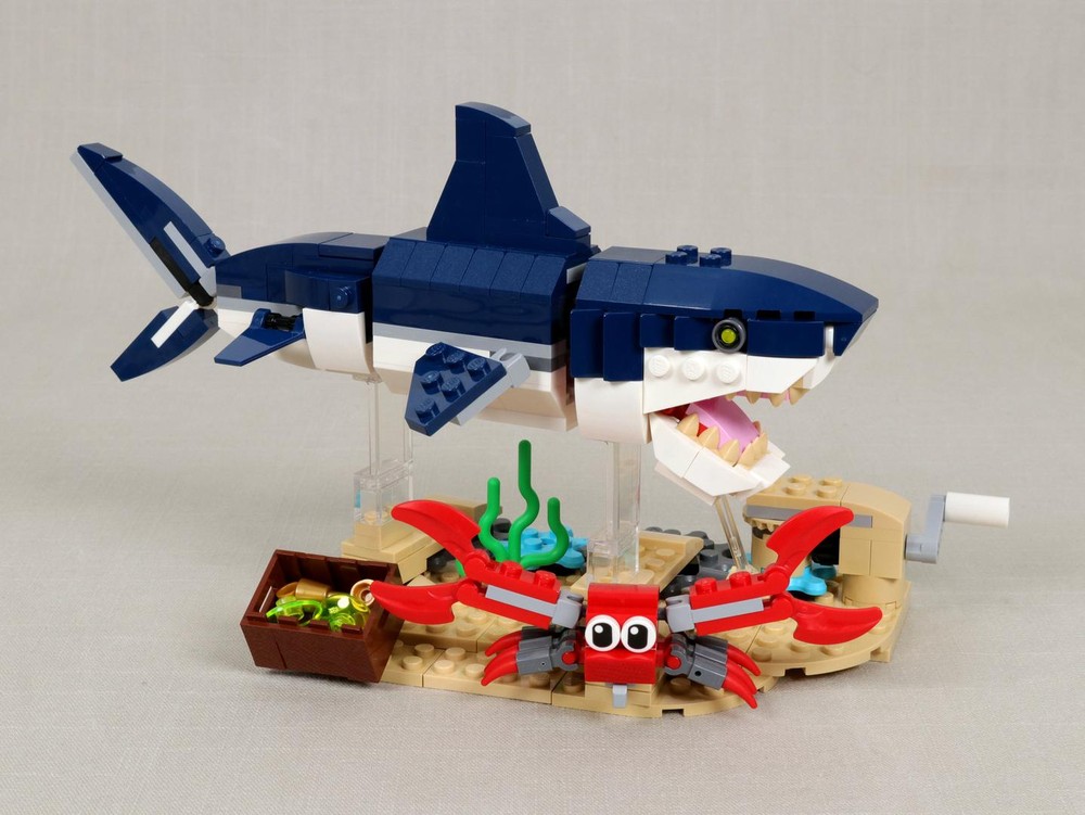 Lego Moc Swimming Shark Stand By Jkbrickworks Rebrickable Build