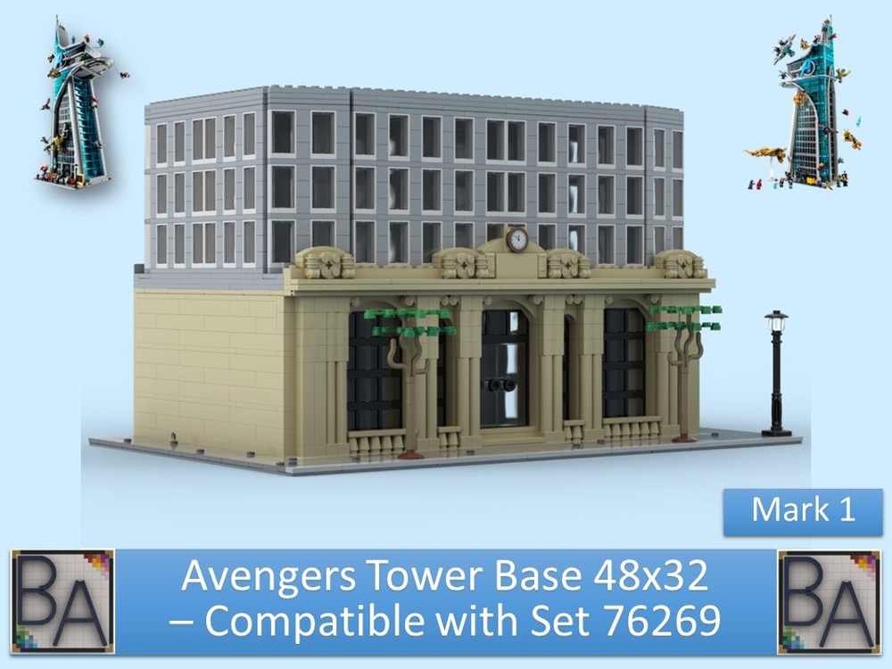LEGO MOC Avengers Tower Base 48x32 - Compatible with Set 76269 (Mark 1 ...