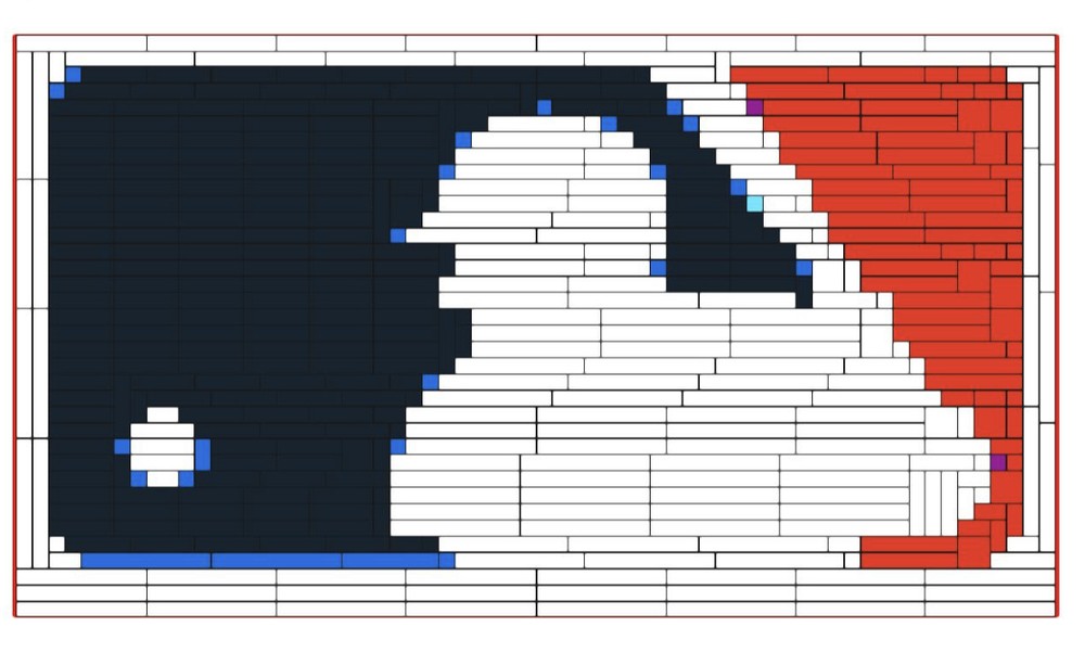 LEGO MOC MLB Logo Mosaic by SMLBricks | Rebrickable - Build with LEGO
