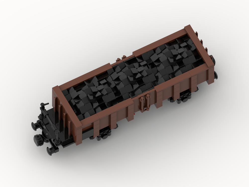 Lego Moc Open Freight Wagon Db Omm 55 With Brakemans Platform 8w