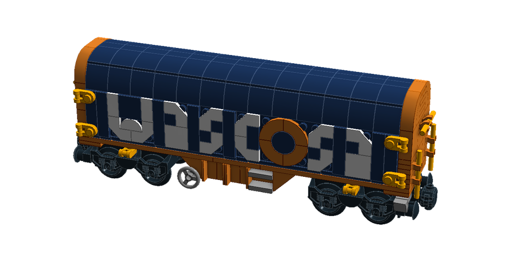 LEGO MOC Shimmns 4-axle tarp wagon in Wascosa colours by idlemarvel ...