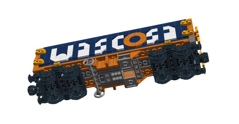 LEGO MOC Shimmns 4-axle tarp wagon in Wascosa colours by idlemarvel ...