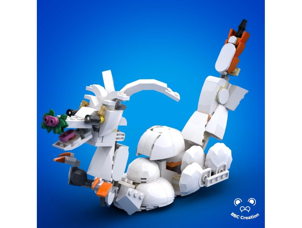 Lego Moc White Dragon By Bbchai Rebrickable Build With Lego