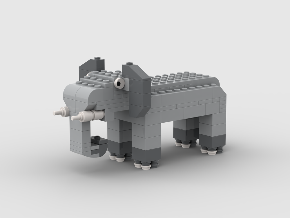 LEGO MOC Adorable Elephant V2 by BertZelf | Rebrickable - Build with LEGO