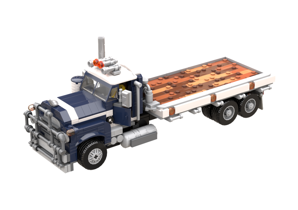 LEGO MOC Mack R Series Flatbed Truck - Dark Blue/White by Brick.Mocman ...