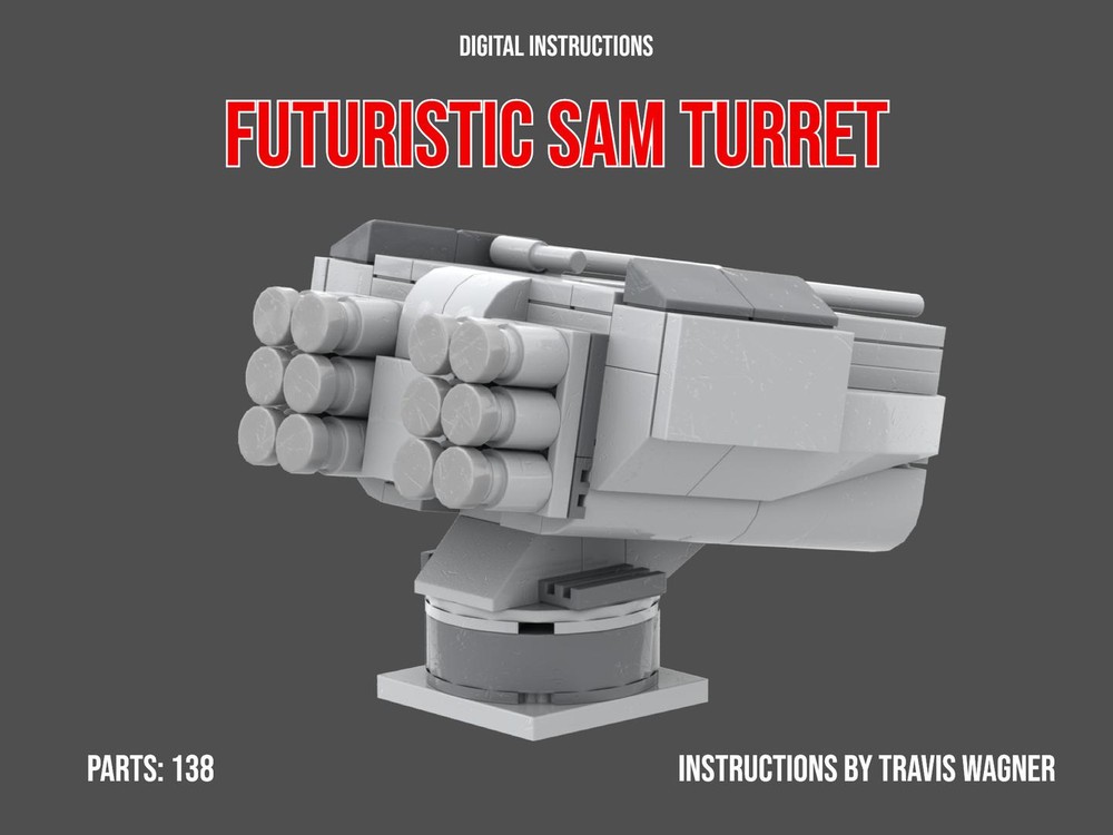 LEGO MOC Futuristic SAM turret by Camobricktape | Rebrickable - Build ...